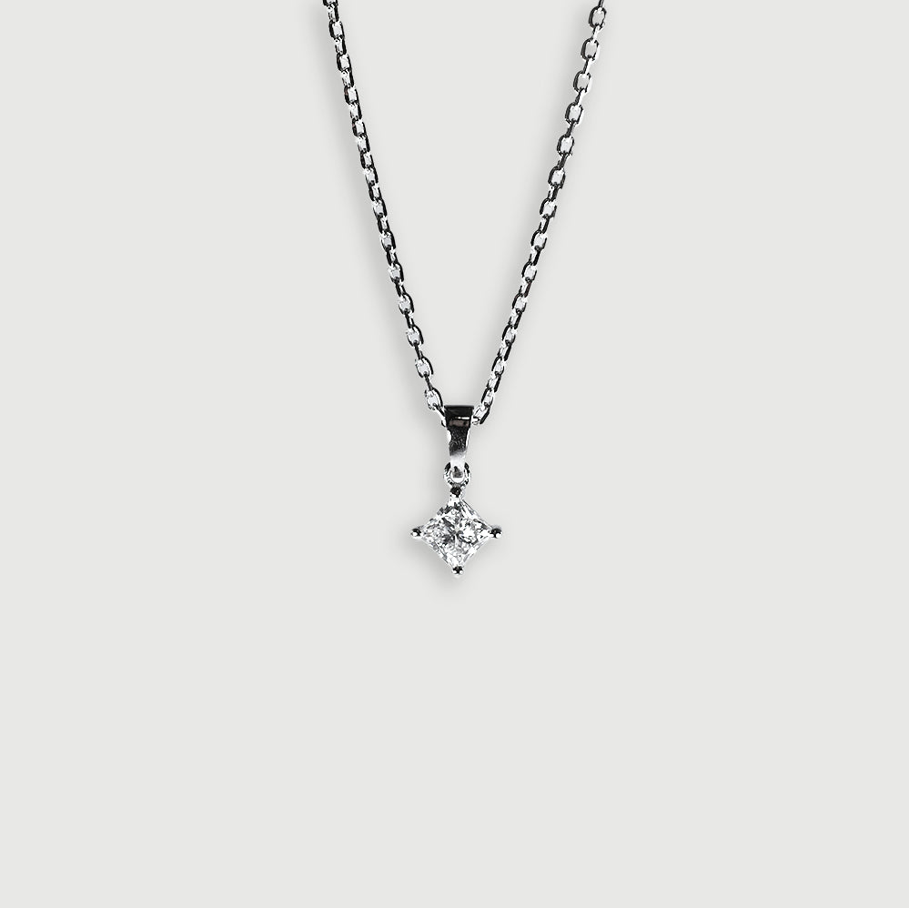 Nova - Princess Cut Diamond Pendant Necklace – Petal and Stone